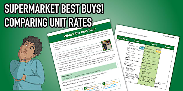 Unit Rates Comparison Activity Sheet