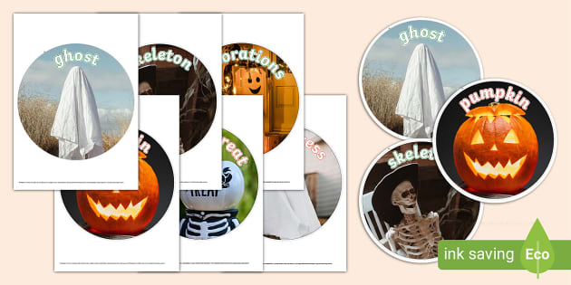 * NEW * Halloween Display Circle Photo Cut-Outs - Twinkl