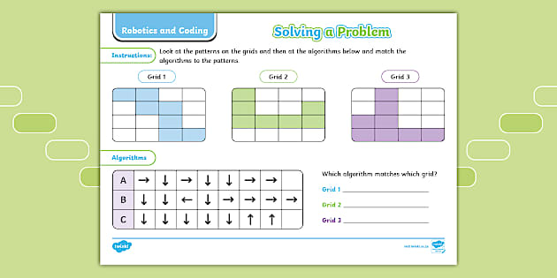 Robotics and Coding Match the Algorithm to the Grid Pattern