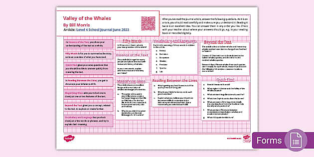 L4 June 2023 School Journal Valley of the Whales Article Comprehension