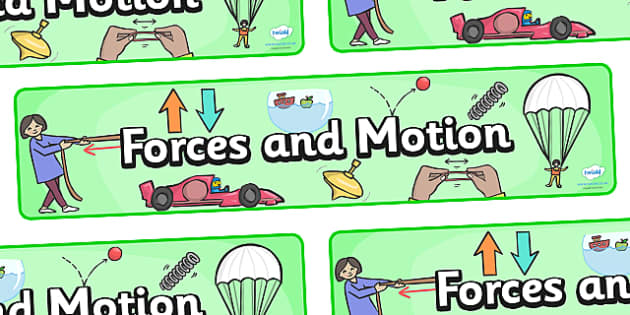 Forces and Motion Display Banner - Force, Movement, display