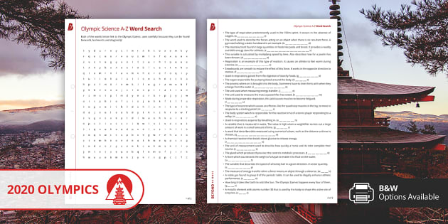 Olympic Science A-Z Wordsearch (Teacher-Made) - Twinkl