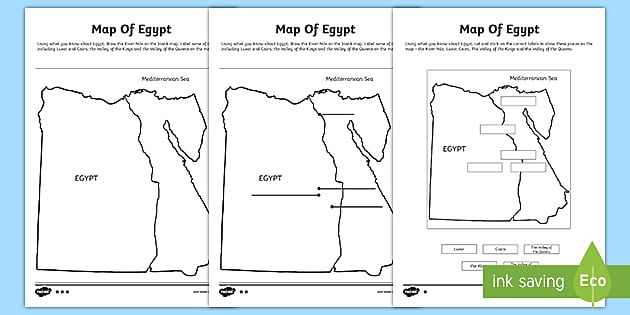 Map of Egypt: Labelling Worksheet (teacher made)