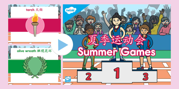 Summer Games Words and Pictures PowerPoint - Twinkl