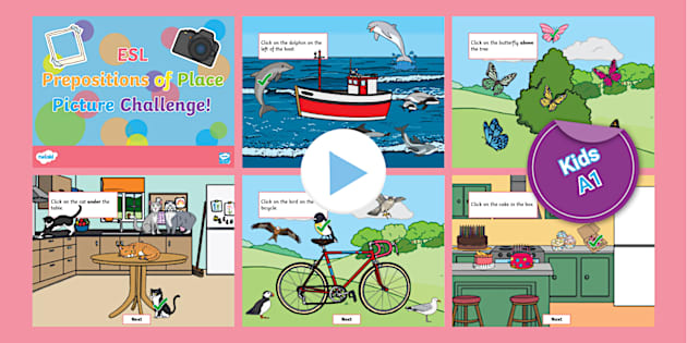 ESL Prepositions of Place Picture Challenge - Twinkl