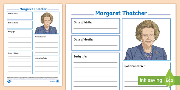 Margaret Thatcher Fact File Template (creat de profesori)