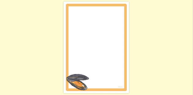 Simple Blank Mussel Page Border | Page Borders | Twinkl