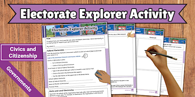 Electorate Explorer Activity for Year 5-6 (teacher made)