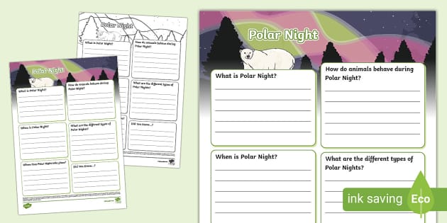 Polar Night Fact File Template (creat de profesori) - Twinkl