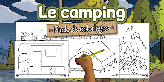 Coloriages : Mes premières vacances au camping - Twinkl