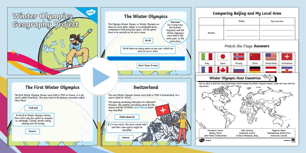 KS1 Winter Olympics Geography Project Resource Pack - Twinkl