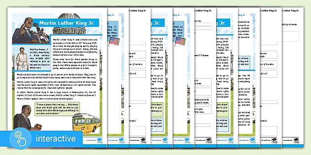 Interactive PDF: KS2 Martin Luther King Jr. Differentiated Reading