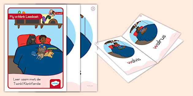 Graad R Klanke Leesboek w (Teacher-Made) - Twinkl