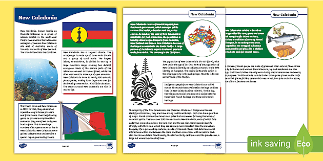 Australia’s Neighbours New Caledonia Fact File | Twinkl