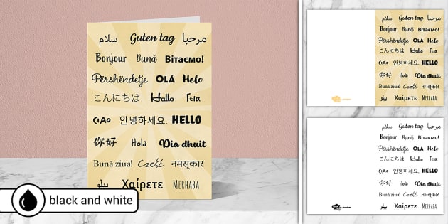Hello in Different Languages Card | Twinkl Party - Twinkl Hello in Different Languages Card | Twinkl Party - Twinkl
