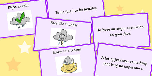 Weather Idioms Matching Cards (teacher made) - Twinkl