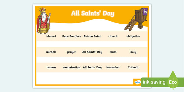 * NEW * All Saints' Day Word Mat, All Saint's Day - Twinkl