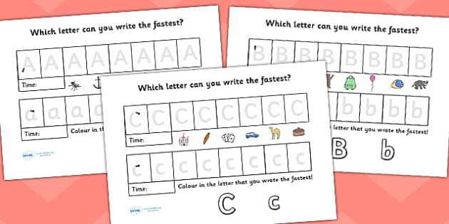 FREE! - Uppercase and Lowercase Letter Timed Race Worksheet