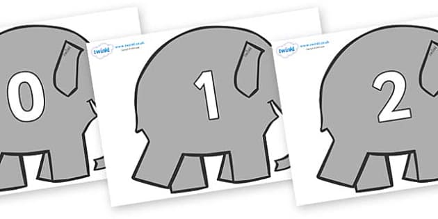 Numbers 0-100 on Elephants to Support Teaching on Elmer