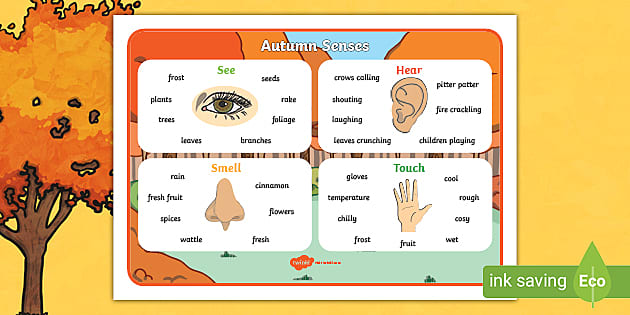 Autumn Senses Word Mat (teacher made)