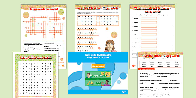 Interesting Words Pack: Happy Words (teacher made) - Twinkl