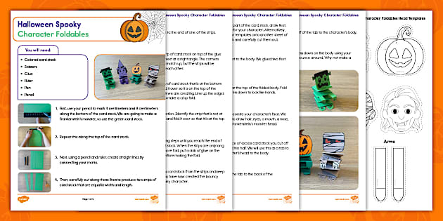 Halloween Spooky Character Foldables (teacher made) - Twinkl