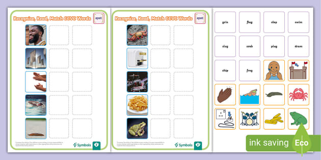 Twinkl Symbols: Recognise, Read, Match CCVC Words - Twinkl