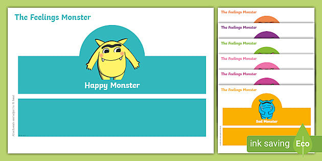 The Feelings Monster Role-Play Headbands - Twinkl