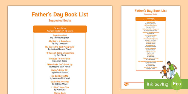 Father's Day Book List (Teacher-Made) - Twinkl