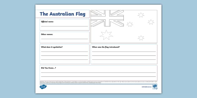 Australian Flag Fact File Template - Twinkl