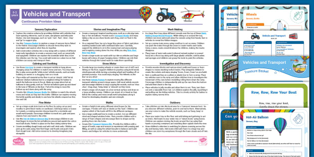 EYFS Transport Continuous Provision Resource Pack (Ages 0-2)