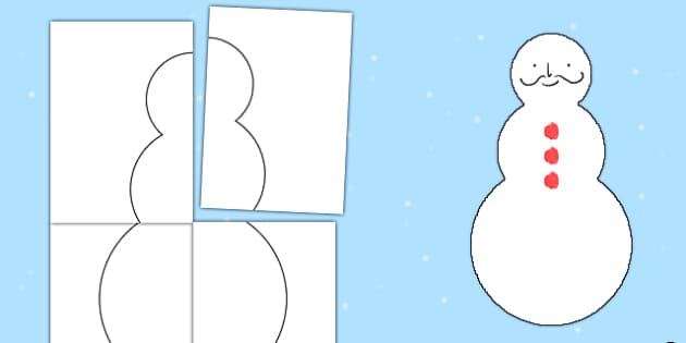 Large Blank Snowman Template - large, blank, snowman, template, winter