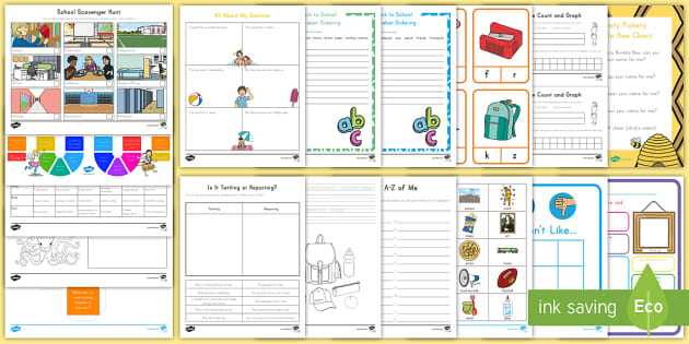 Back to School Worksheets PDF Pack (teacher made)