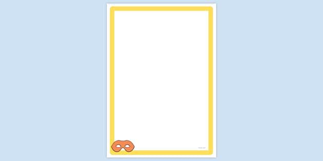 Mask Page Border | Page Borders | Twinkl (teacher made)