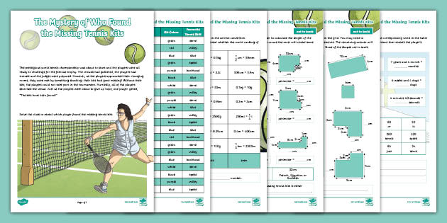 Year 5 The Mystery of the Missing Tennis Kit Wimbledon Maths Mystery Game