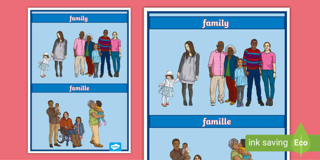 👉 Family in French Display Poster (Teacher-Made) - Twinkl