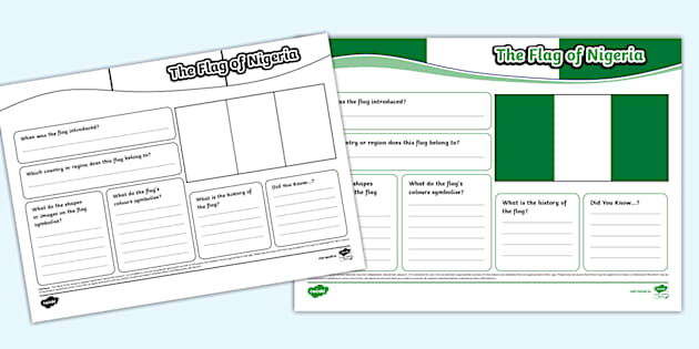 Nigeria Flag Fact File Template (l'enseignant a fait)