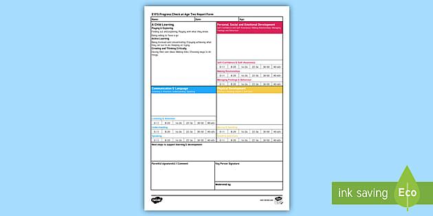 EYFS Two-Year Check Template Form (teacher made) EYFS Two-Year Check Template Form (teacher made)