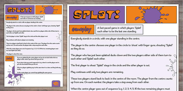 Splat! - Active Group Game | Twinkl Party (teacher made)