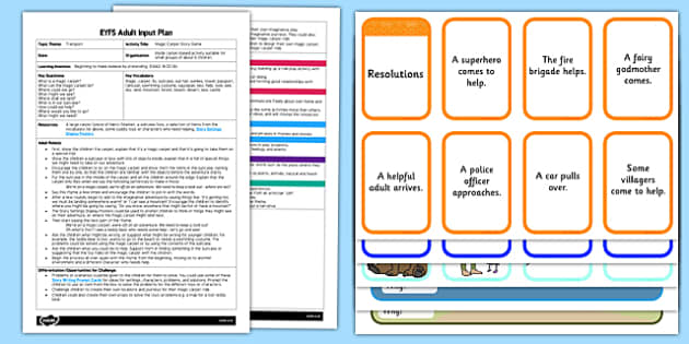 EYFS Magic Carpet Story Game Adult Input Plan and Resource Pack