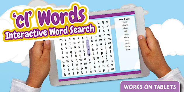 * NEW * 'cl' Words Interactive Word Search