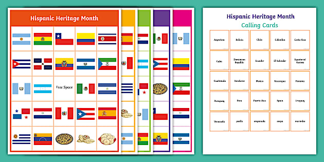 Hispanic Heritage Month Bingo for 6th-8th Grade - Twinkl