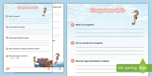 KS2 Ecosystems Paper Quiz (creat de profesori) - Twinkl