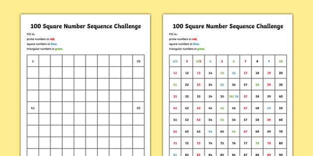 100 Square Number Sequence Challenge teacher Made Twinkl