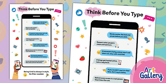 Social Media Kindness Reminders Poster (teacher made)