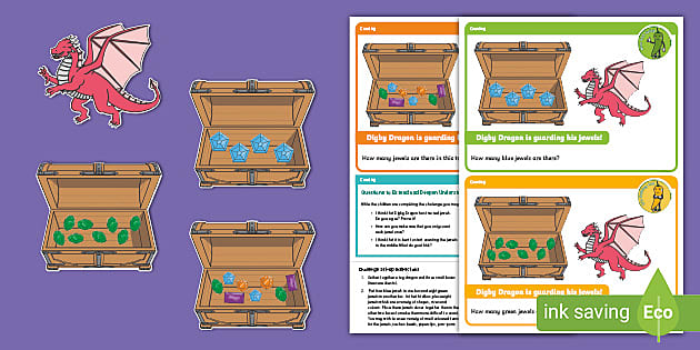 EYFS Maths Counting Chilli Challenges: Digby Dragon’s Jewels
