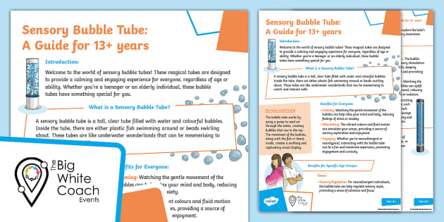 FREE! - Big White Coach: Sensory Bubble Tube KS2 - Twinkl