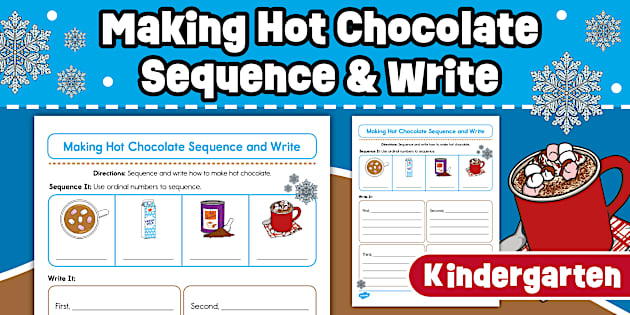 Making Hot Chocolate Sequence and Write Worksheet
