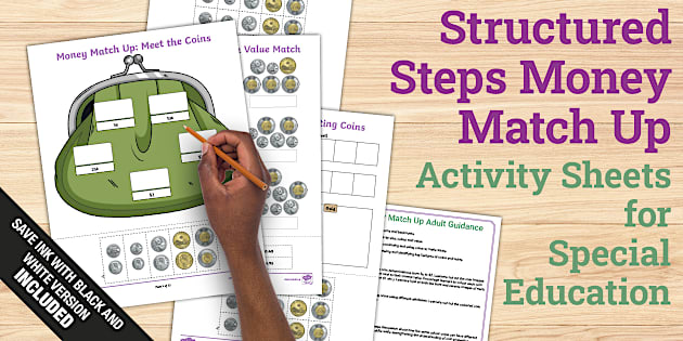 Money Match Up Activity Sheets for Learners