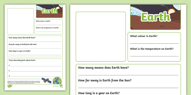 Earth Facts Worksheet (l'enseignant a fait) - Twinkl